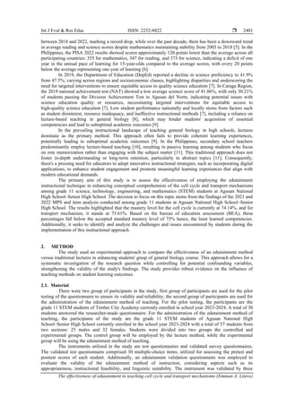 The effectiveness of edutainment in teaching cell cycle and transport ...