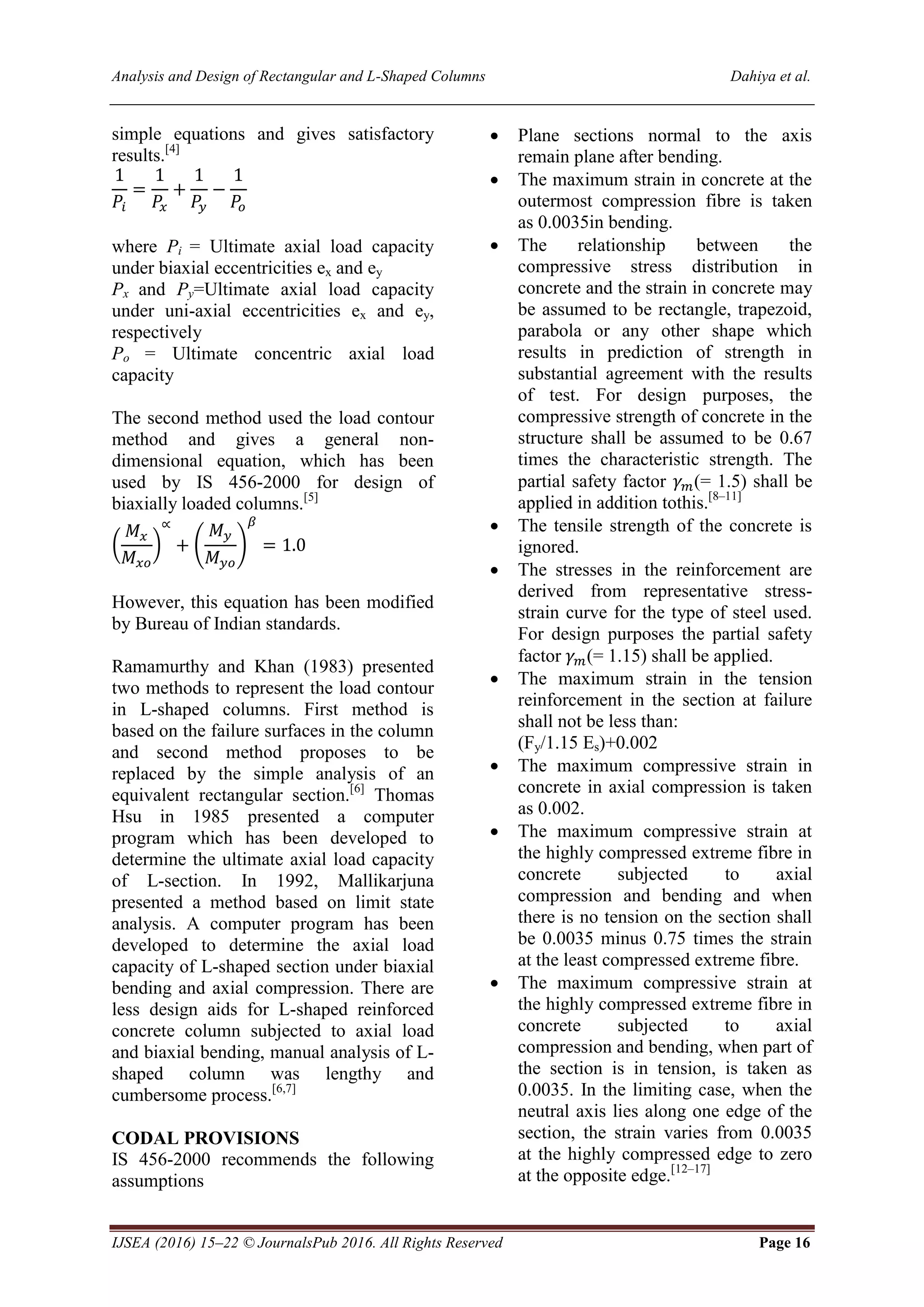 Analysis and Design of Rectangular and L-Shaped Columns Subjected to ...