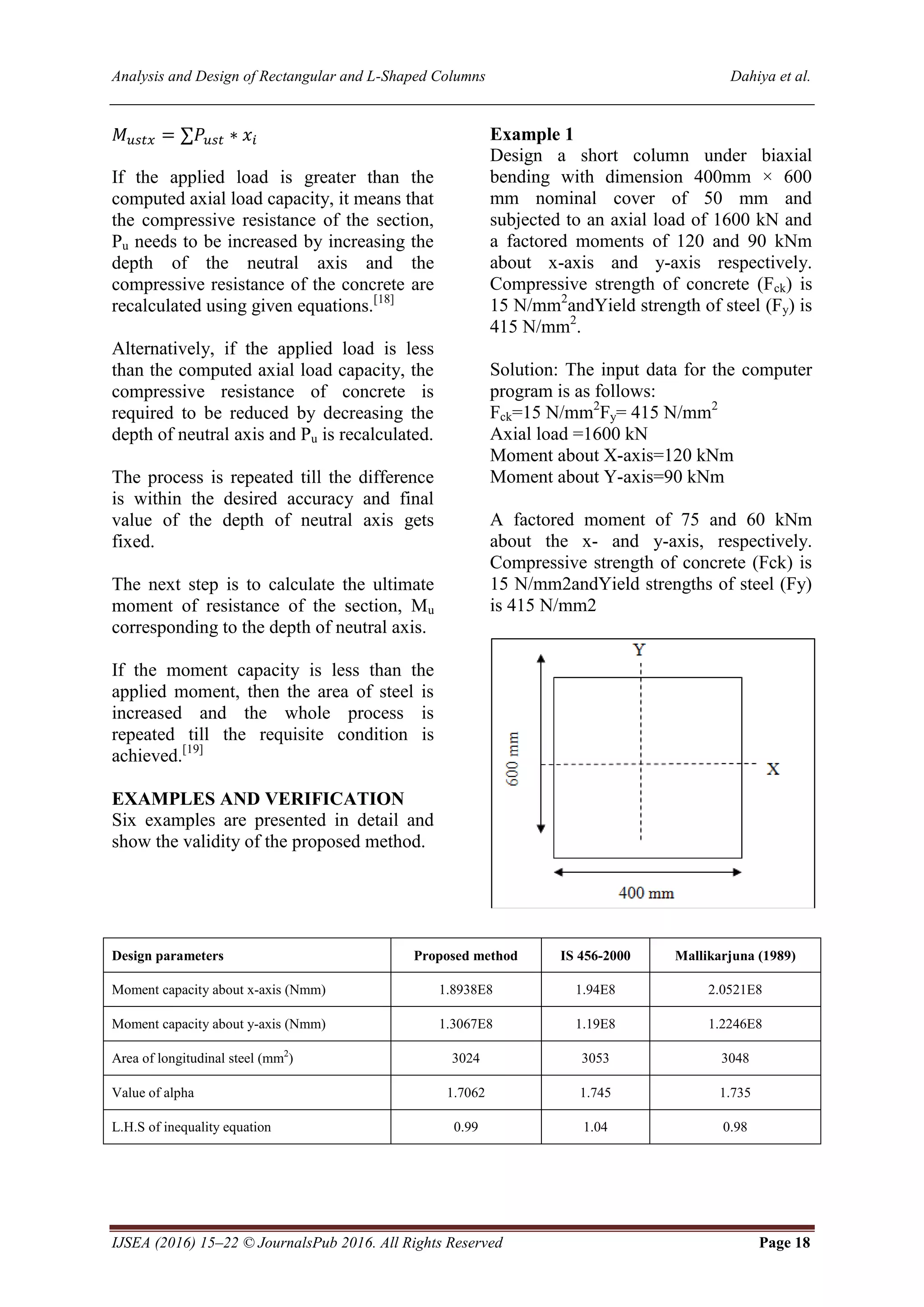 Analysis and Design of Rectangular and L-Shaped Columns Subjected to ...