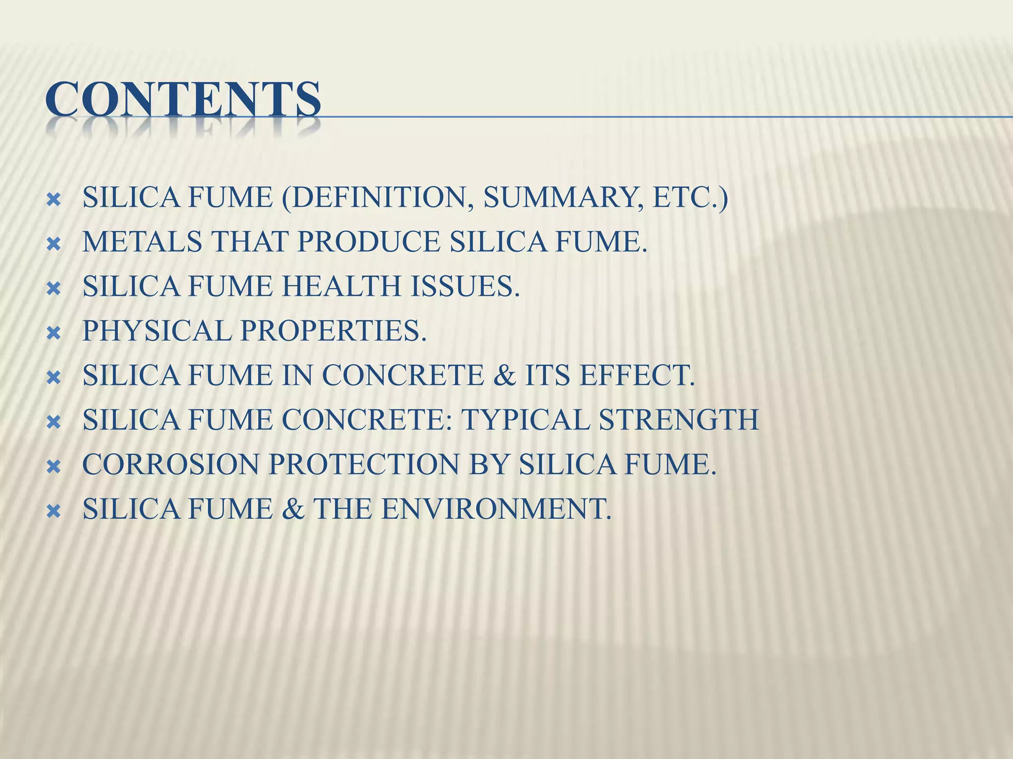 Silica Fume in Concrete | PPTX