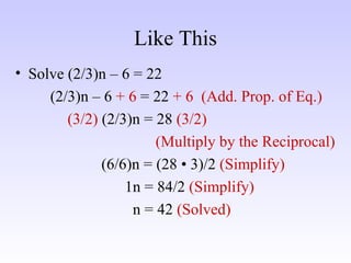 7.3 Solving Multi Step Frac Deci | PPT
