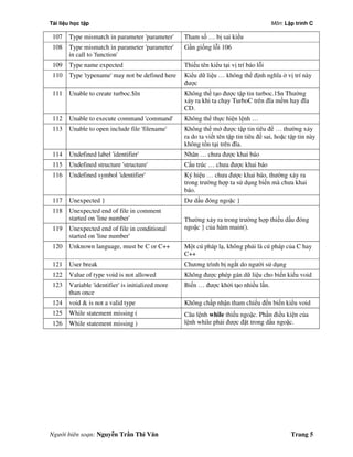 Các lỗi trong lập trình C | PDF