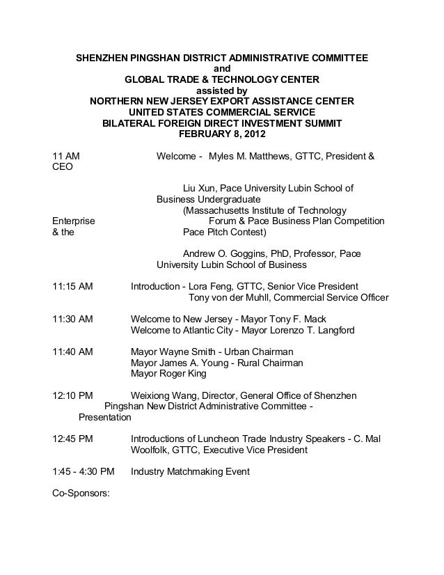 Attached Updated Summit Agenda as of 2.5.12@Resorts Casino Hotel