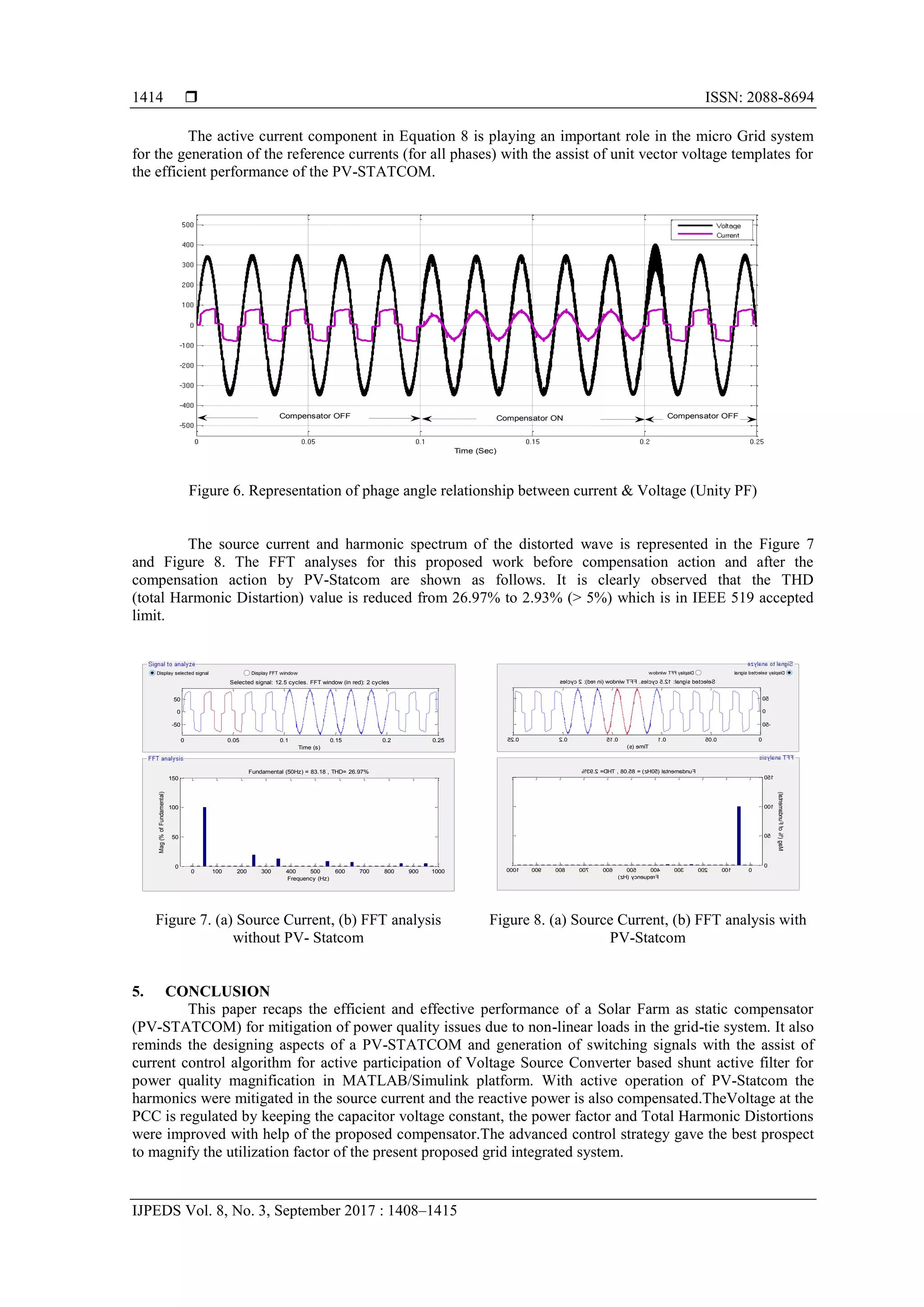 Design and Performance of a PV-STATCOM for Enhancement of Power Quality in Micro Grid ...