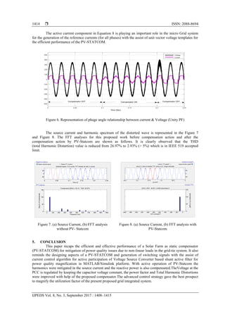 Design and Performance of a PV-STATCOM for Enhancement of Power Quality in Micro Grid ...