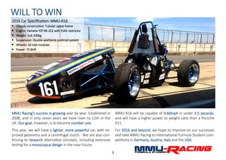MMU Racing 2016 Sponsorship Prospectus | PDF