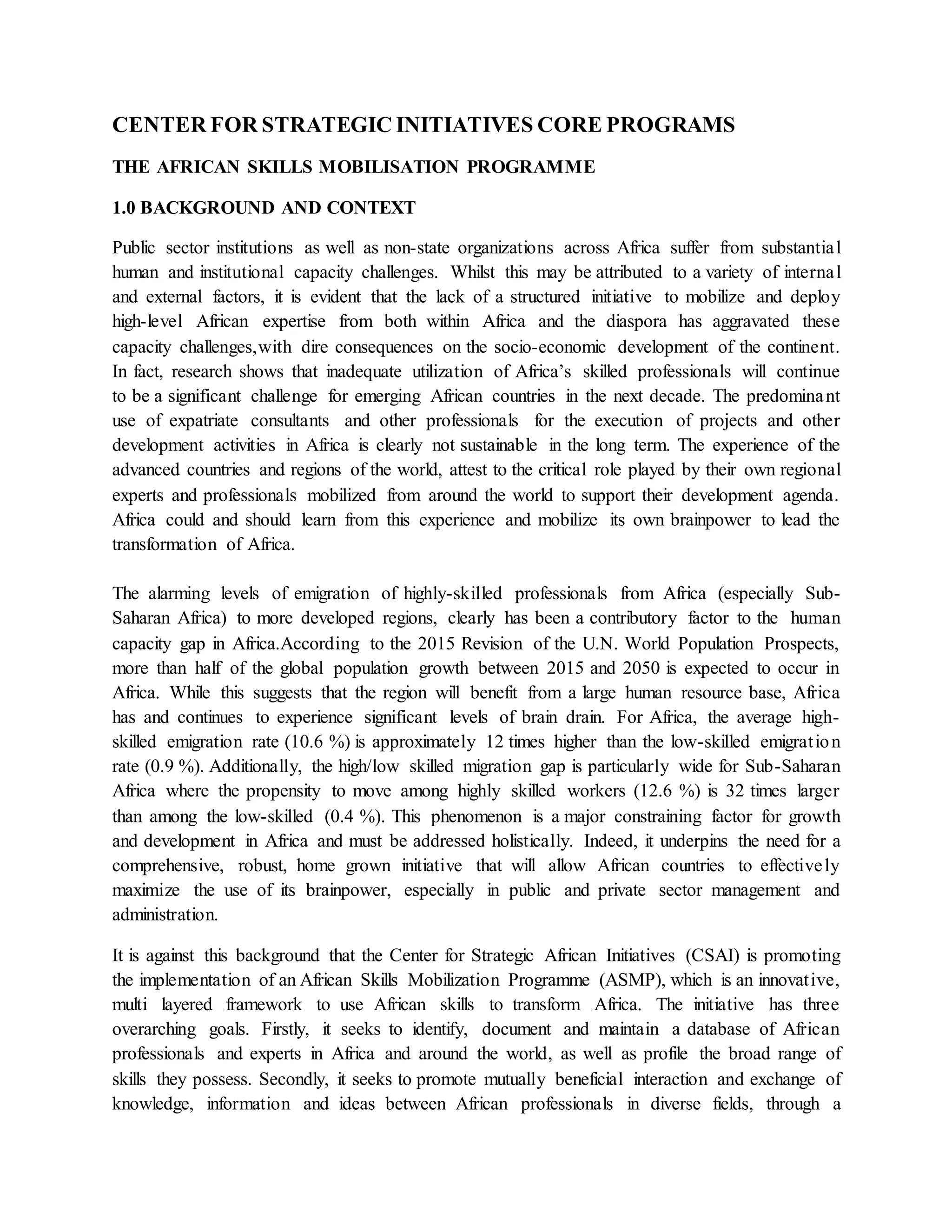 The African Skills Mobilization Program_Concept Paper | DOCX