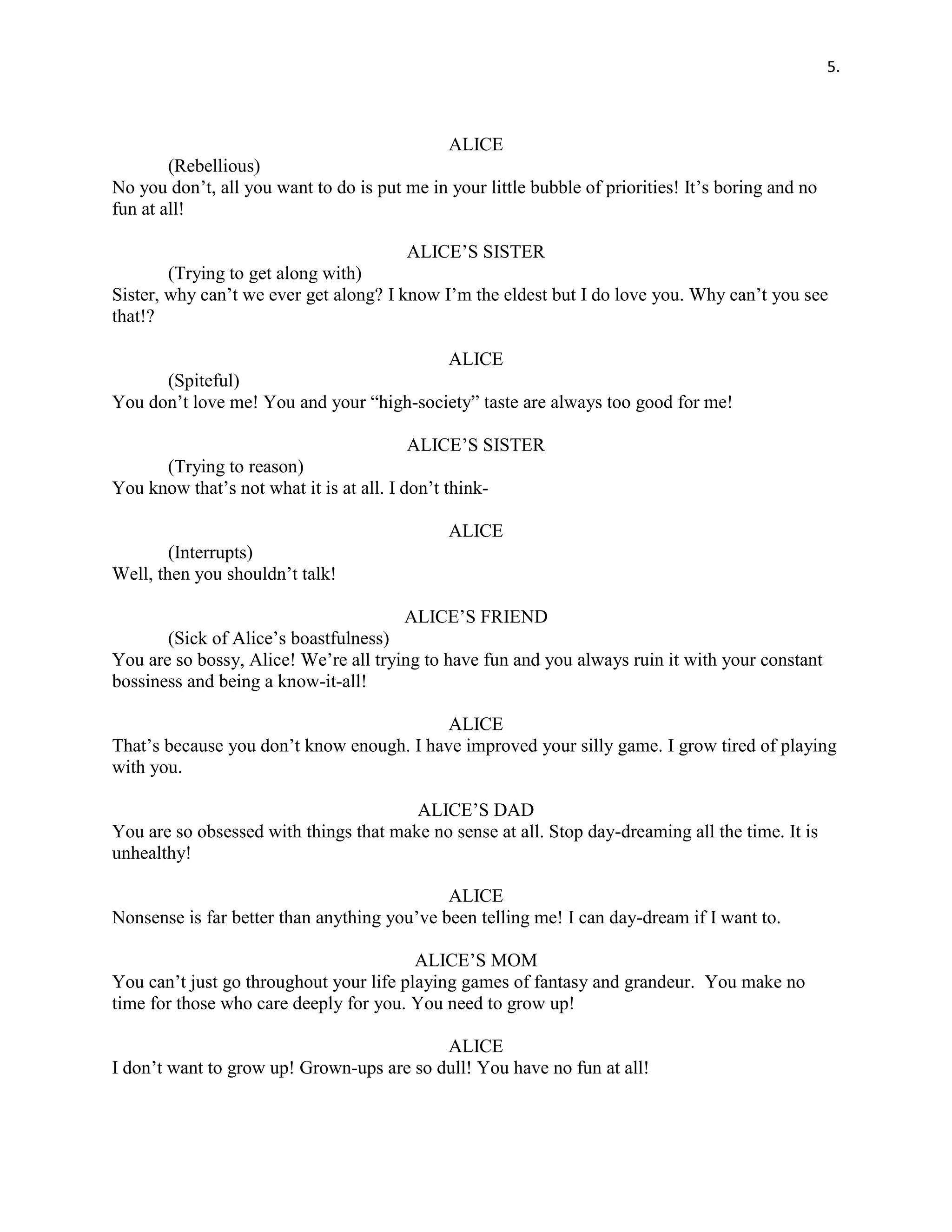 Alice-In-Wonderland-Script | PDF
