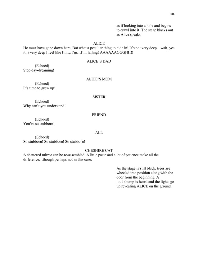 Alice-In-Wonderland-Script | PDF | Cats | Pets