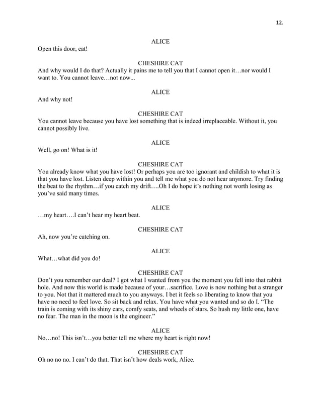 Alice-In-Wonderland-Script | PDF | Cats | Pets