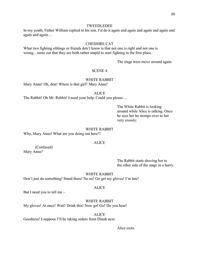 Alice-In-Wonderland-Script | PDF | Cats | Pets