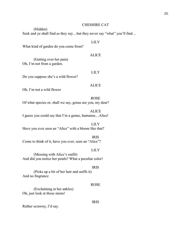 Alice-In-Wonderland-Script | PDF | Cats | Pets