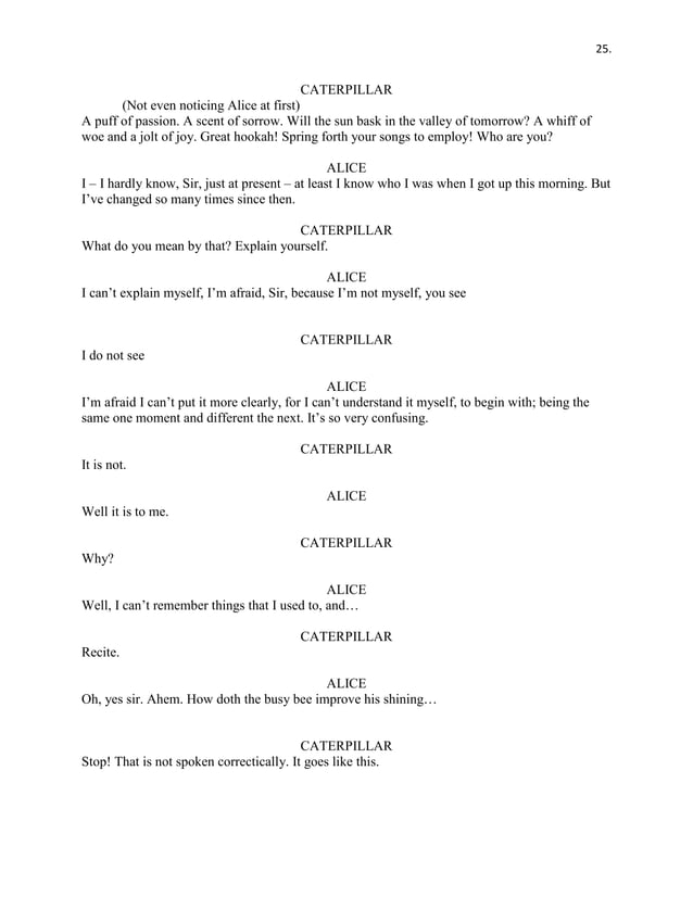 Alice-In-Wonderland-Script | PDF | Cats | Pets