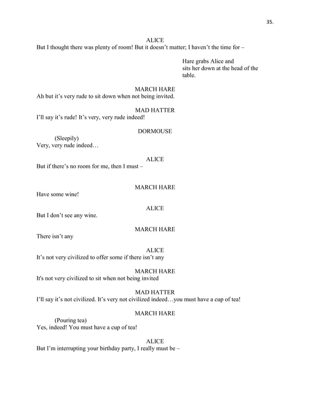 Alice-In-Wonderland-Script | PDF | Cats | Pets