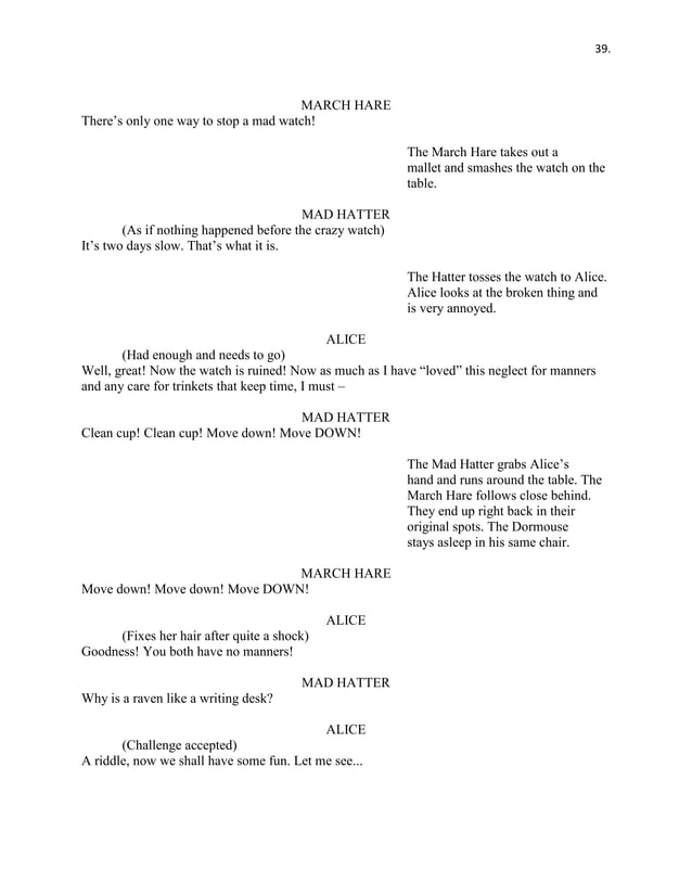 Alice-In-Wonderland-Script | PDF | Cats | Pets