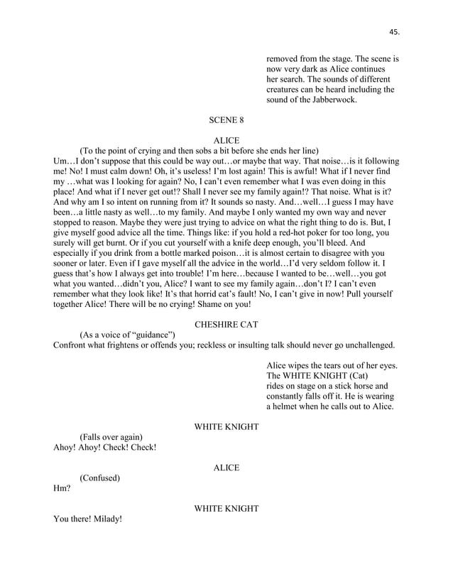Alice-In-Wonderland-Script | PDF | Cats | Pets