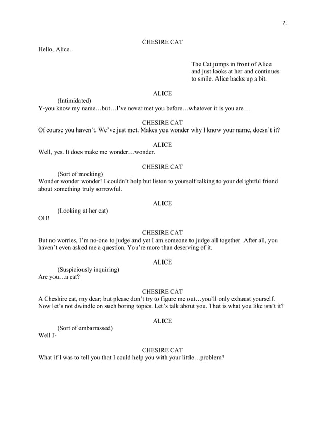 Alice-In-Wonderland-Script | PDF | Cats | Pets
