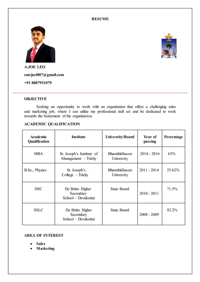 A.JOE LEO RESUME | PDF