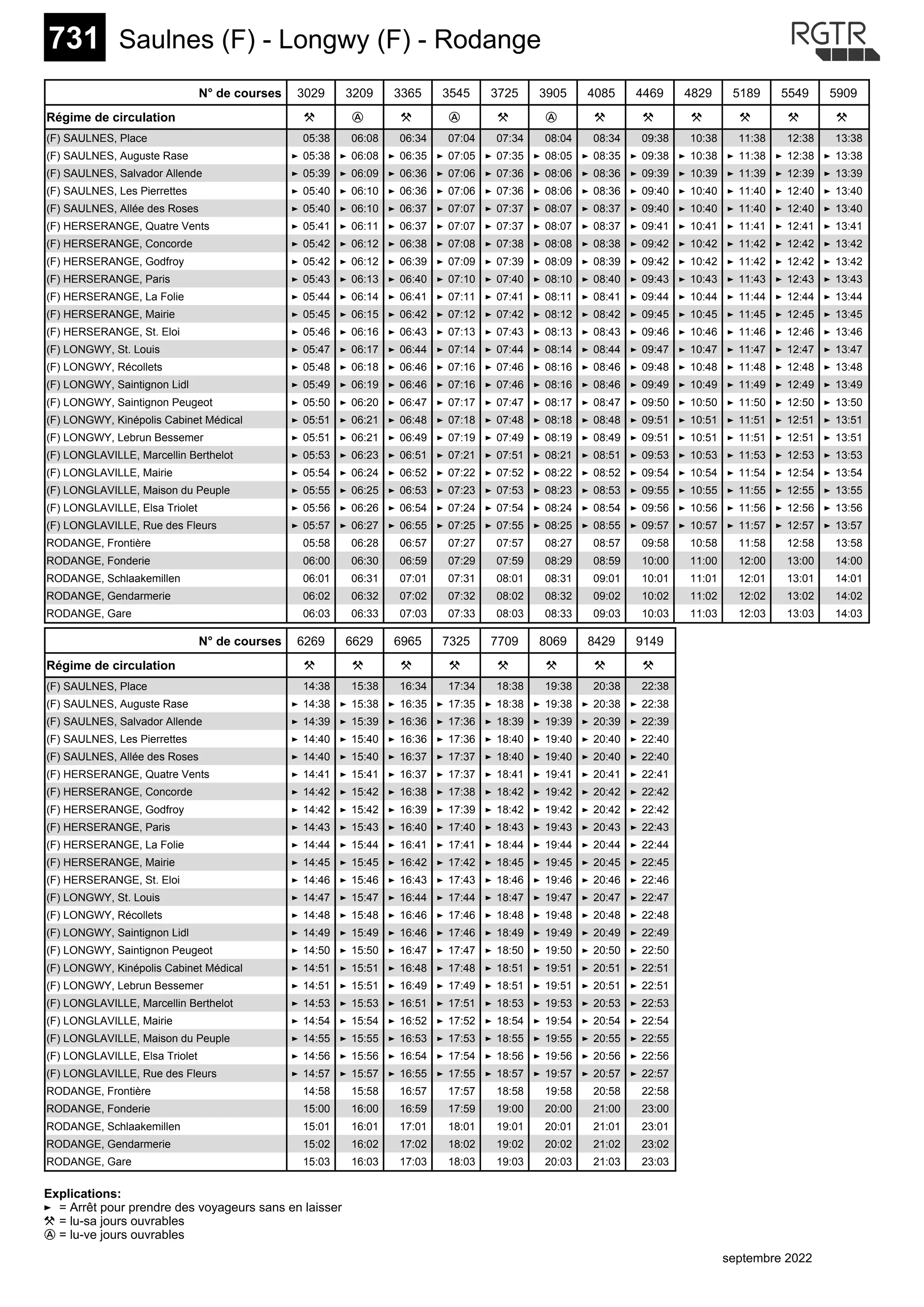 Bus de substitutions entre Rodange et Longwy | PDF