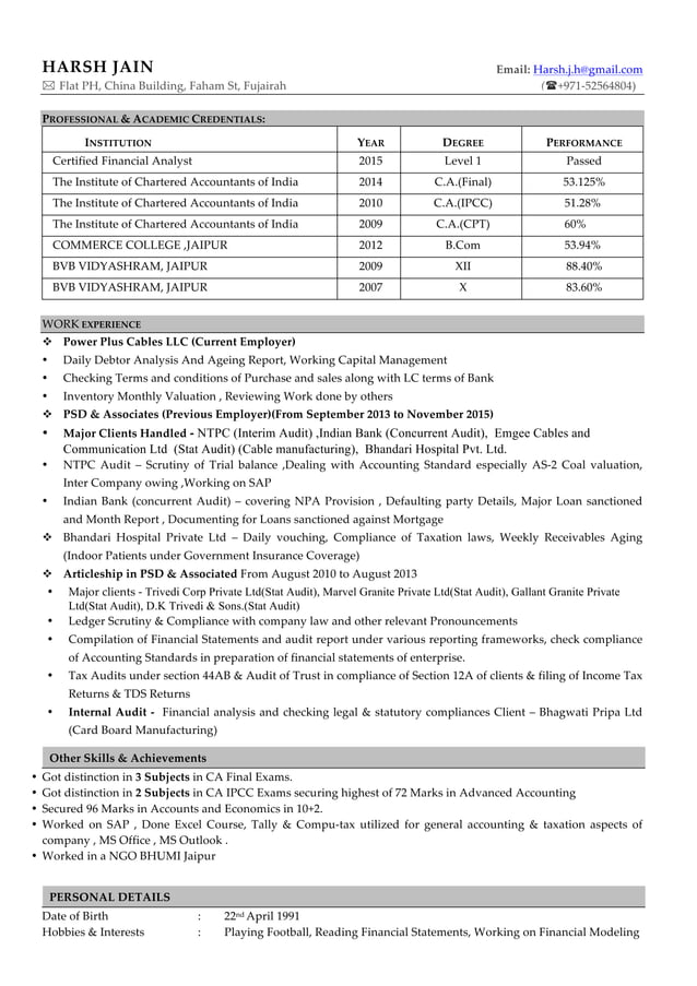 HARSH JAIN RESUME | PDF