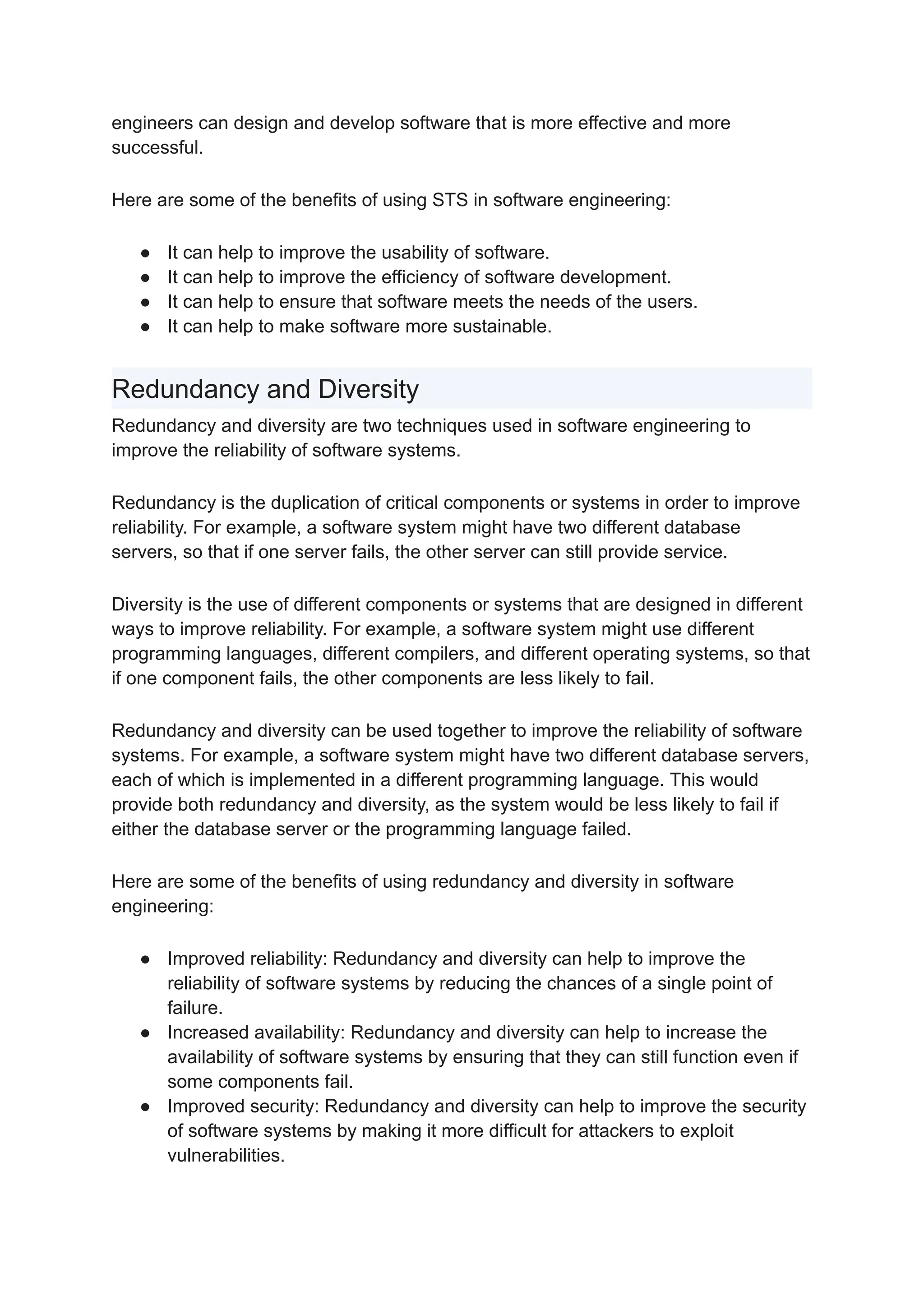Software Engineering use many phases include integrity, consistency and ...
