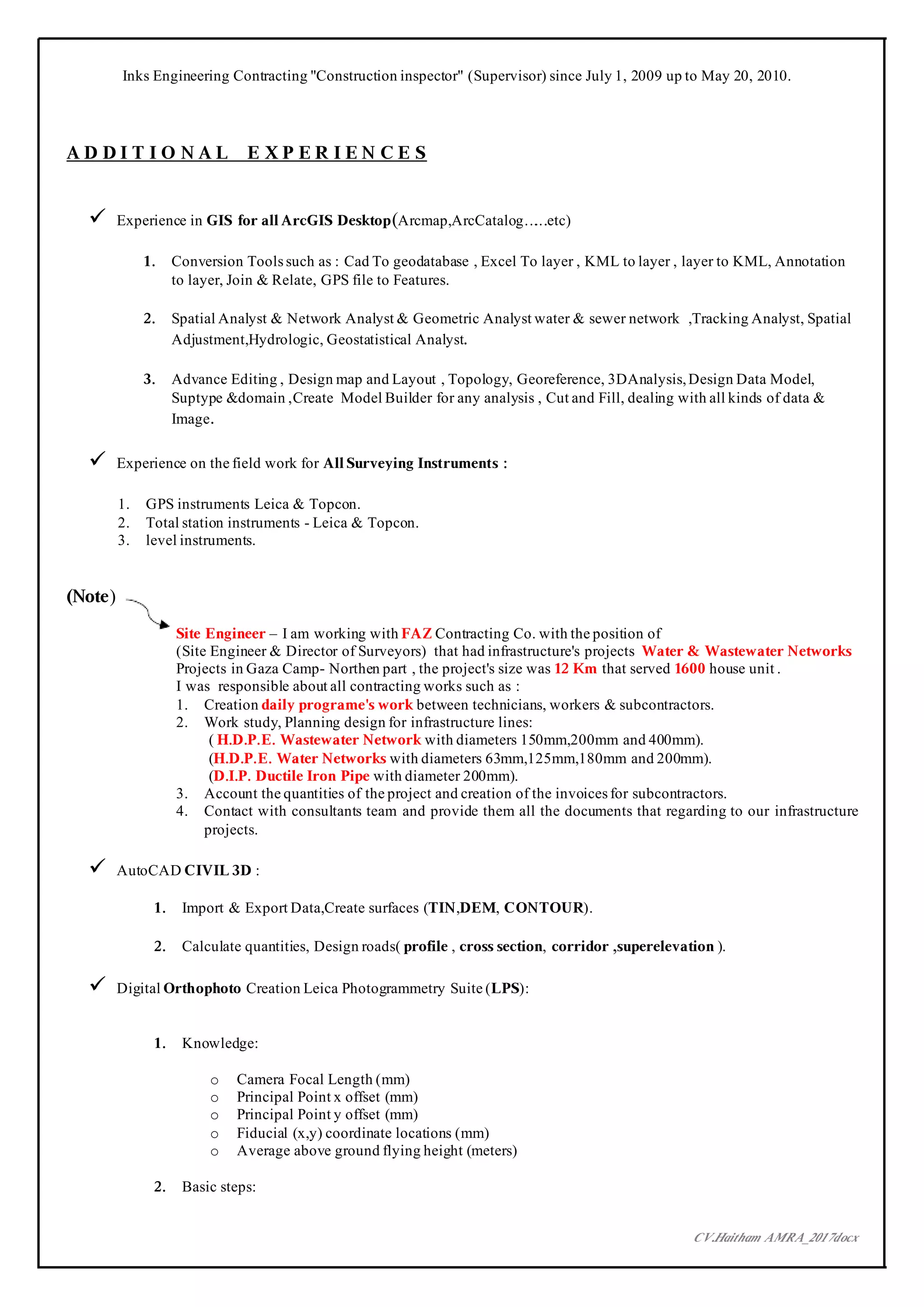 CV.HAITHAM AMRA_2017 | PDF