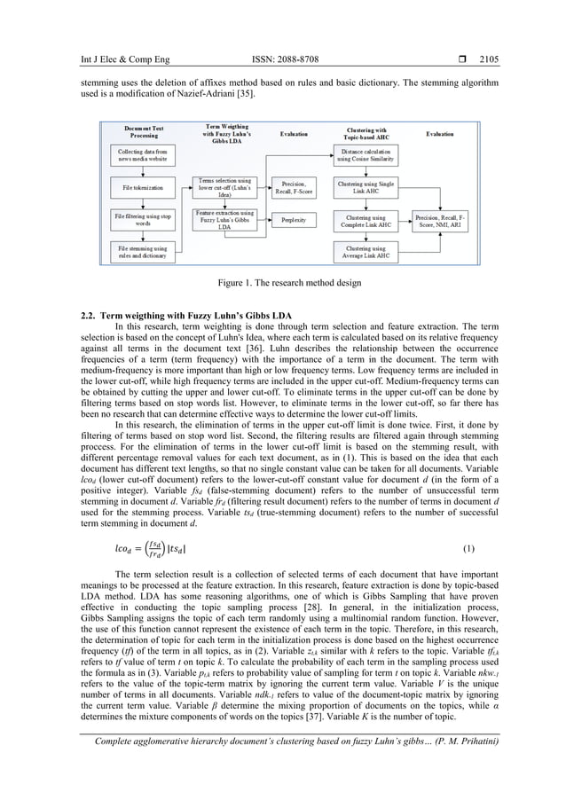 Complete agglomerative hierarchy document’s clustering based on fuzzy luhn’s gibbs latent ...