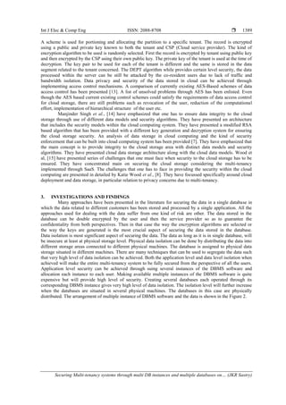 Securing multi-tenancy systems through multi DB instances and multiple databases on different ...