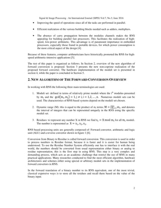 A BINARY TO RESIDUE CONVERSION USING NEW PROPOSED NON-COPRIME MODULI SET | PDF