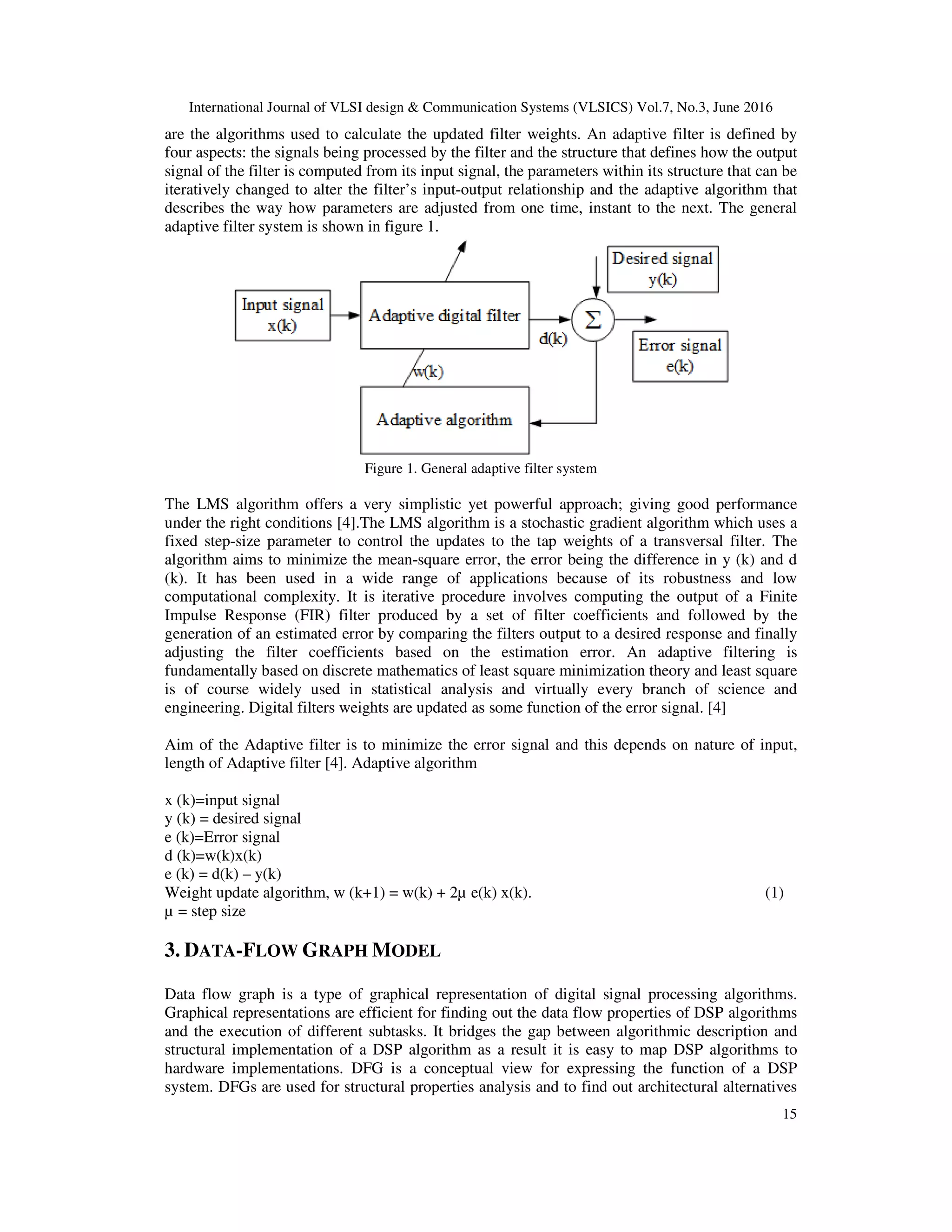 FOLDED ARCHITECTURE FOR NON CANONICAL LEAST MEAN SQUARE ADAPTIVE DIGITAL FILTER USED IN ECHO ...