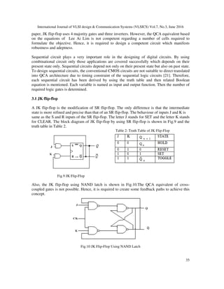 DESIGNING AN EFFICIENT APPROACH FOR JK AND T FLIP-FLOP WITH POWER DISSIPATION ANALYSIS USING QCA ...
