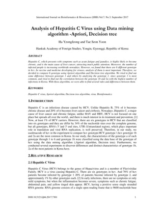 Analysis of Hepatitis C Virus using Data mining algorithm -Apriori ...