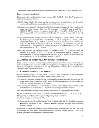 CRYPTANALYSIS AND ENHANCEMENT OF PASSWORD AUTHENTICATION SCHEME FOR SMART CARD | PDF