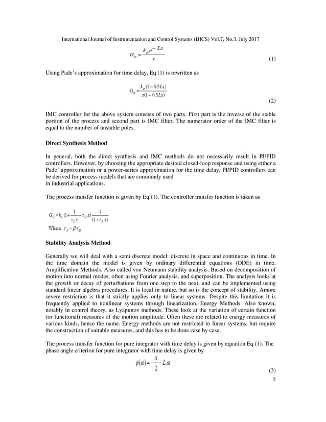 DESIGN OF PID CONTROLLERS INTEGRATOR SYSTEM WITH TIME DELAY AND DOUBLE INTEGRATING PROCESSES | PDF