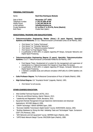 Raul Diaz - CURRICULUM VITAE | PDF