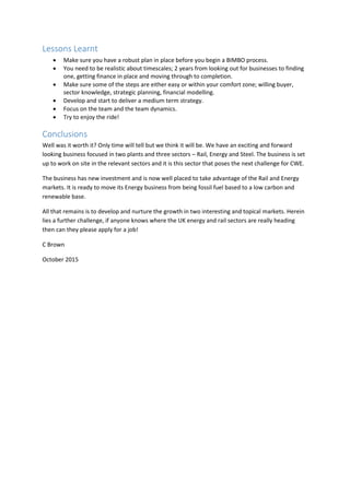 Case Study_Engineering_CWE Ltd BIMBO | PDF