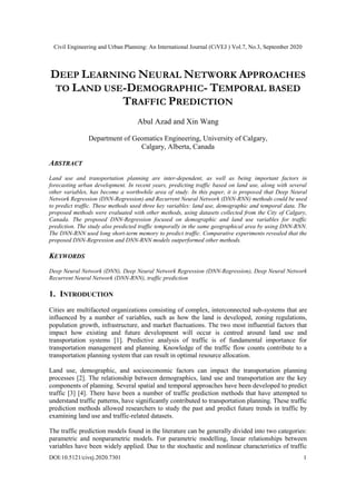 Deep Learning Neural Network Approaches to Land Use-demographic- Temporal based Traffic ...