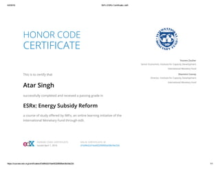 IMFx ESRx Certificate _ edX | PDF