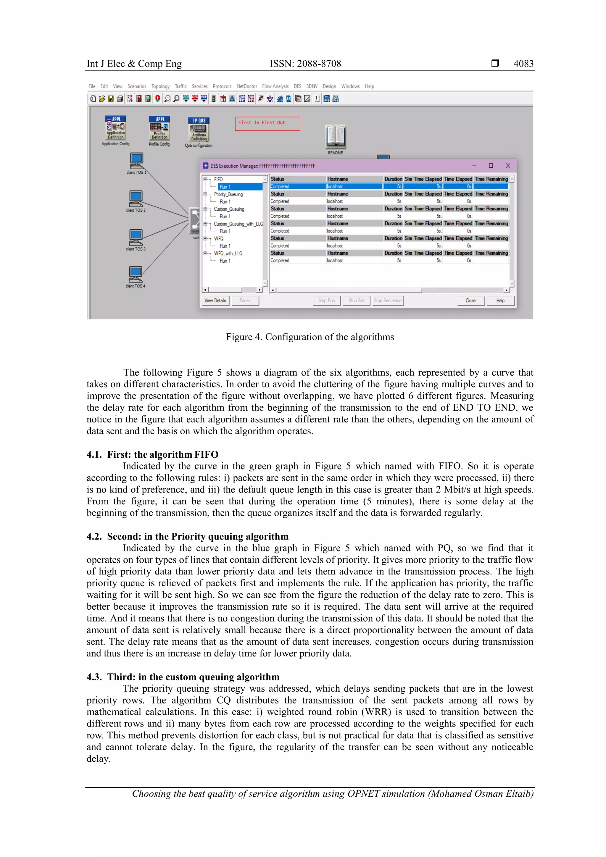 Choosing the best quality of service algorithm using OPNET simulation | PDF