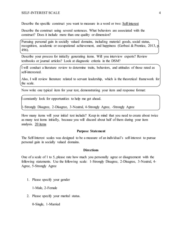Self-Interest Scale | PDF
