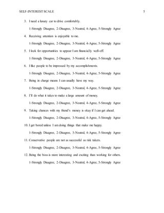 Self-Interest Scale | DOCX