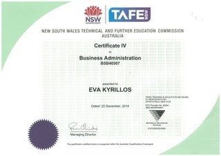 Certificate IV Business Administration | PDF