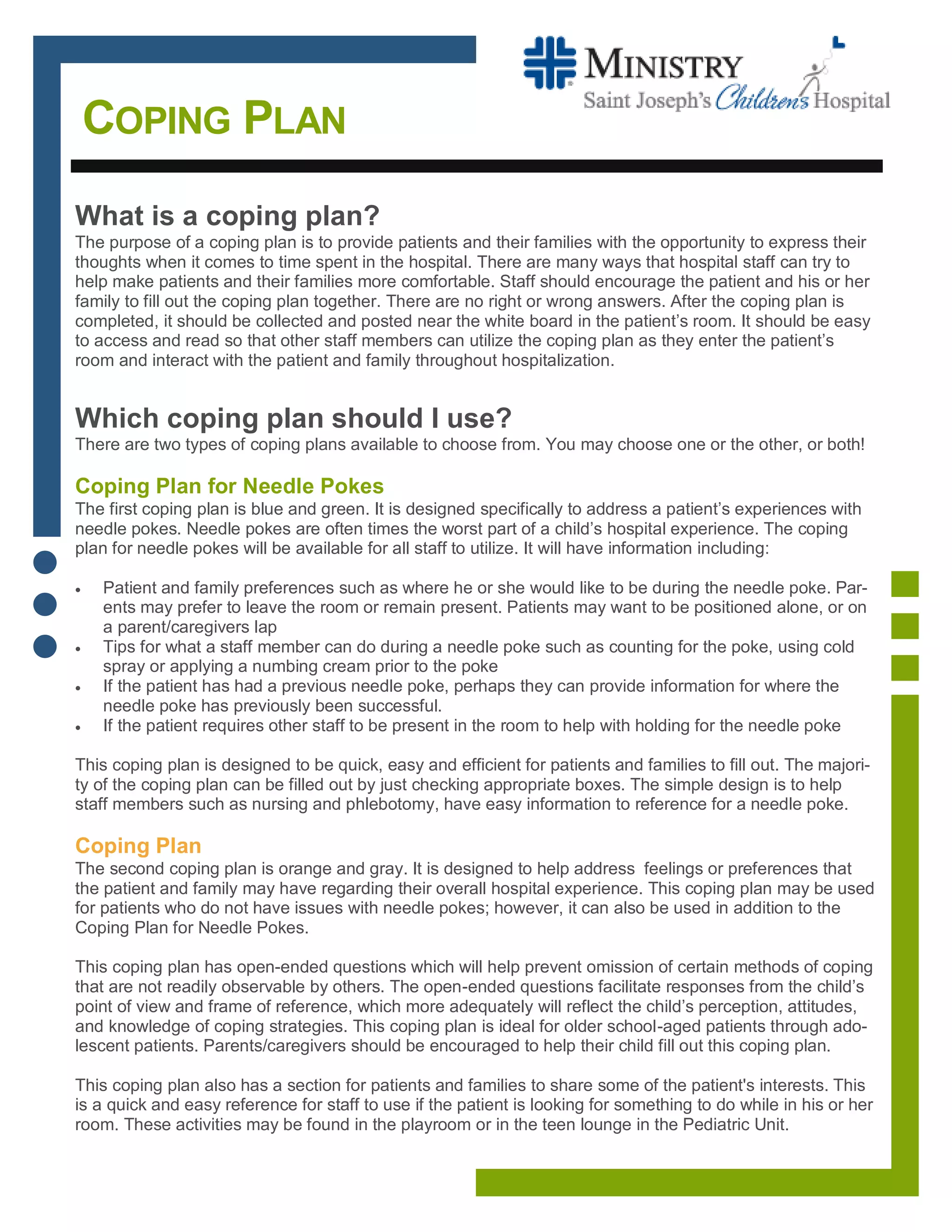 Coping Plan PDF | PDF