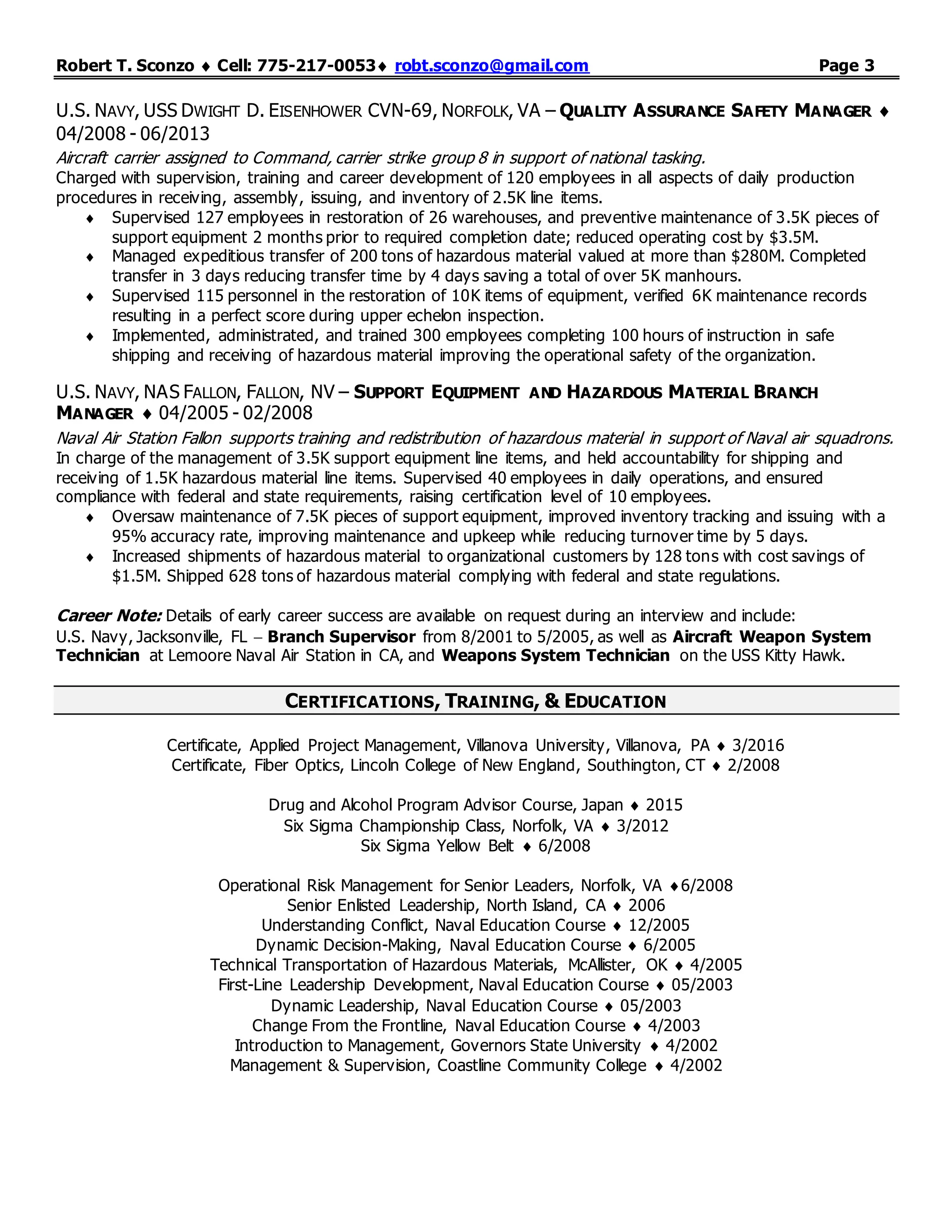 Robert T Sconzo Resume | DOCX