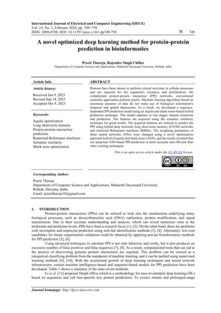 A novel optimized deep learning method for protein-protein prediction in bioinformatics | PDF ...