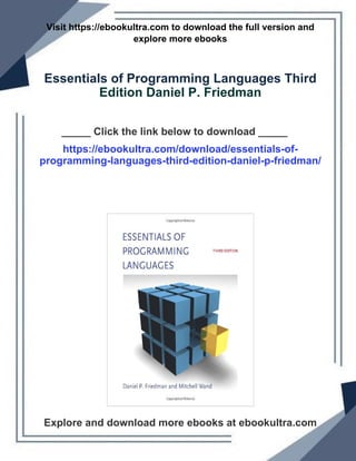 Essentials of Programming Languages Third Edition Daniel P. Friedman | PDF
