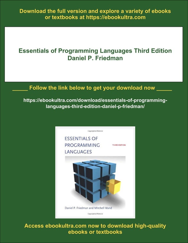 Essentials of Programming Languages Third Edition Daniel P. Friedman | PDF