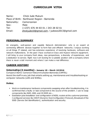 CURRICULUM VITEA Final copy | PDF