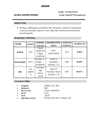 RAJESH KUMAR(2013)mainframes | DOCX