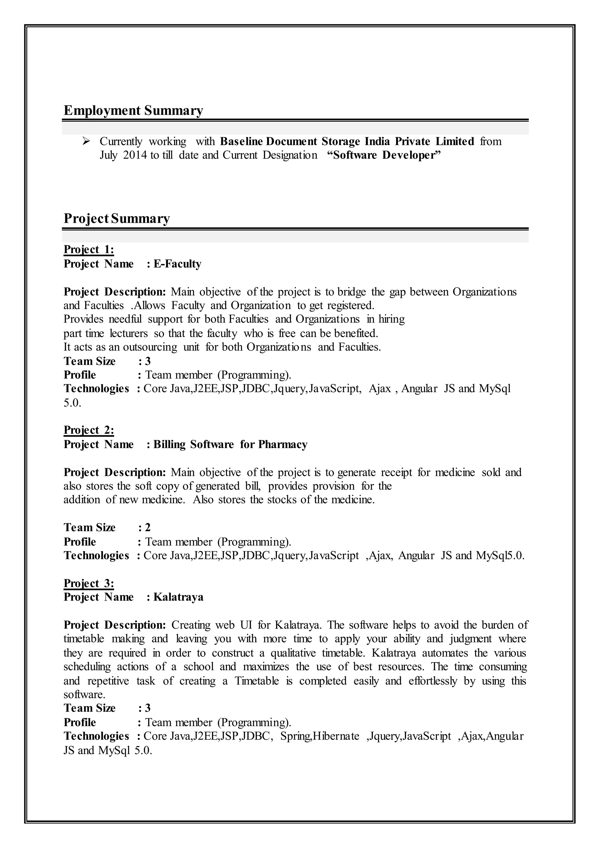 MANJUNATH KS 2 years Exp | DOCX